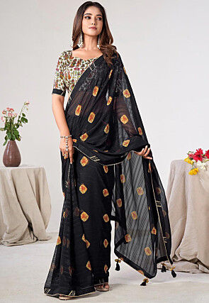 Black Saree: Buy Latest Designer Black Saree Online - Utsav Fashion