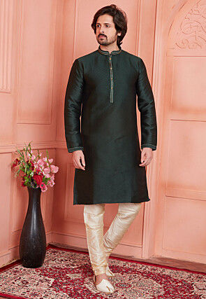 Men's Green Kurta Pajama: Buy Latest Men's Ethnic Wear Online | Utsav ...