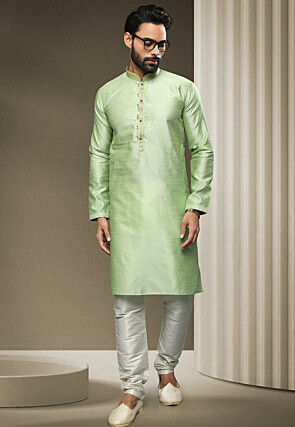 Men's Green Kurta Pajama: Buy Latest Men's Ethnic Wear Online | Utsav ...