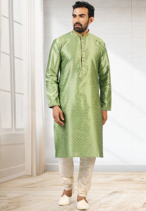 Men's Green Kurta Pajama: Buy Latest Men's Ethnic Wear Online | Utsav ...