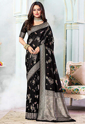 Black Saree: Buy Latest Designer Black Saree Online - Utsav Fashion