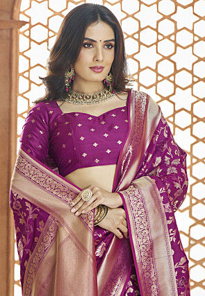 Purple Saree: Buy Latest Indian Designer Purple Saree Online - Utsav ...