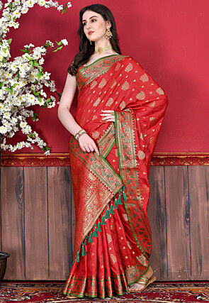Buy Trendy Indian Designer Women's Red Wedding Sarees Online