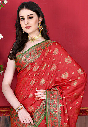 Buy Trendy Indian Designer Women's Red Wedding Sarees Online