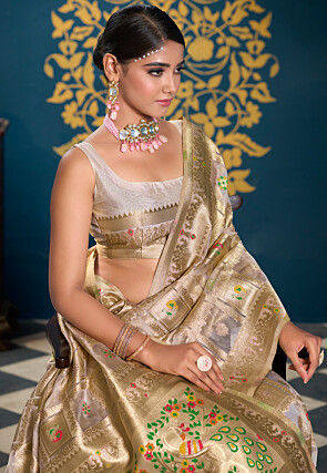 Golden Saree: A Vast Collection Of Golden Colour Sarees Online At Utsav ...