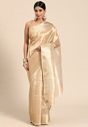 Golden Saree: A Vast Collection Of Golden Colour Sarees Online At Utsav ...