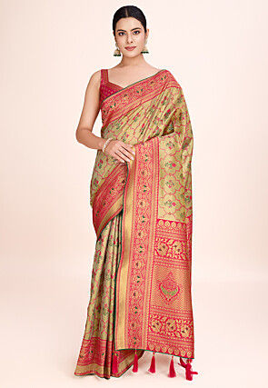 Golden Saree: A Vast Collection Of Golden Colour Sarees Online At Utsav ...