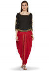 Buy Block Printed Cotton Viscose Dhoti in Red Online : BTS150 - Utsav ...
