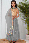 Buy Embroidered Net Lehenga in Peach Online : UNJ1714 - Utsav Fashion