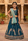 Buy Embroidered Art Silk Lehenga in Teal Blue Online : UKR559 - Utsav ...