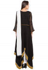 Buy Embroidered Cotton Asymmetic Suit in Black Online : KNF509 - Utsav ...