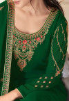 Embroidered Georgette Pakistani Suit in Green : KCH6207