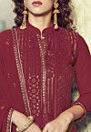 Buy Embroidered Georgette Pakistani Suit in Maroon Online : KCH8084 ...