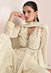 Buy Embroidered Georgette Pakistani Suit in Off White Online : KCH11879 ...