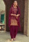 Buy Embroidered Georgette Punjabi Suit in Magenta Online : KCH6197 ...
