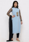 Buy Embroidered Georgette Straight Suit in Light Sky Blue Online ...