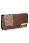 Buy Embroidered Leather Rectangular Hand Clutch Bag in Brown Online ...