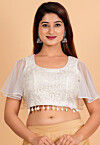Buy Embroidered Net Blouse in White Online : DBU1017 - Utsav Fashion