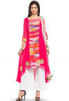 Buy Printed Georgette Pakistani Suit in Fuchsia and Multicolor Online ...
