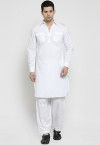 Buy Solid Color Cotton Pathani Suit in White Online : MVE1347 - Utsav ...