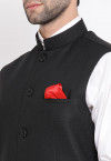 Buy Solid Color Cotton Silk Nehru Jacket in Black Online : MTR2064 ...