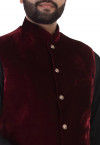 Buy Solid Color Velvet Nehru Jacket in Maroon Online : MGA97 - Utsav ...