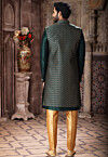 Buy Woven Art Silk Layered Sherwani in Dark Green Online : MLY974 ...