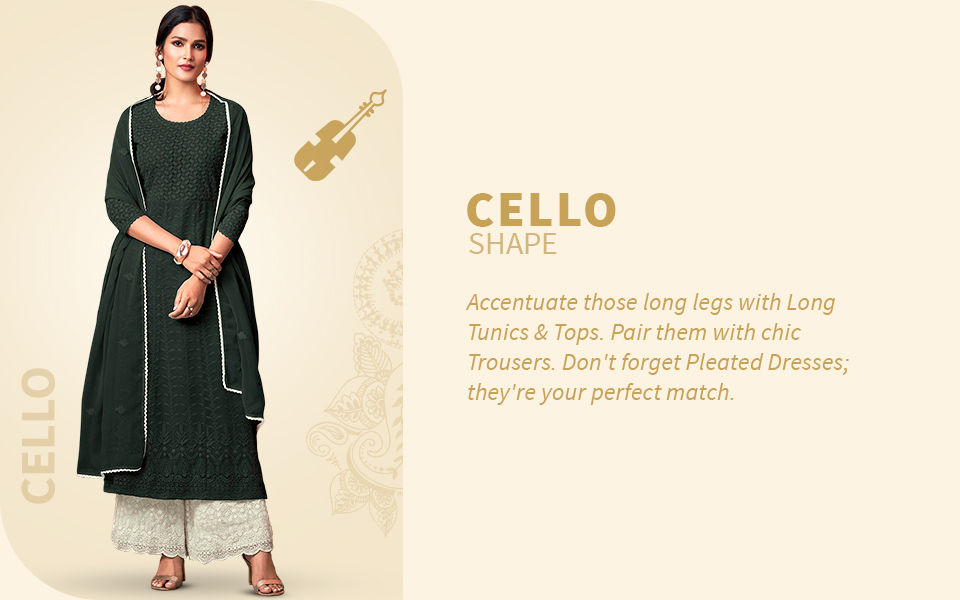 Ethnic Fashion Ideas for Cello Body Type