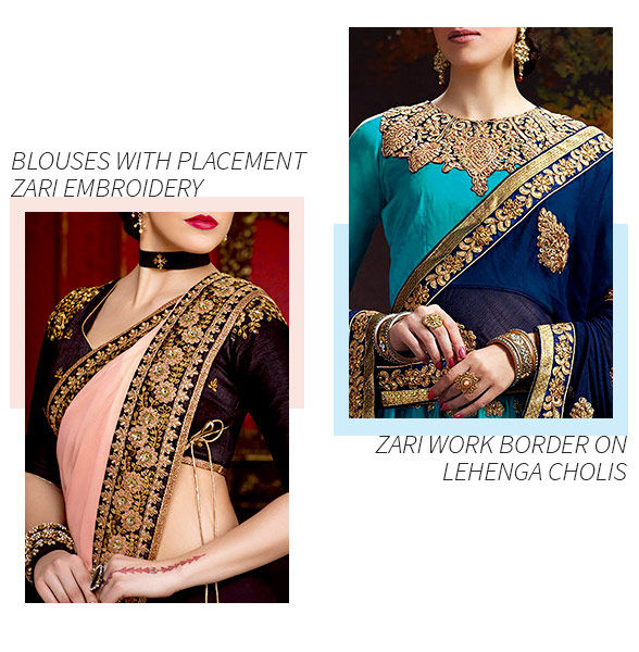 Join the Glitterati with Mesmerizing Zari Work Attires and Accessories ...