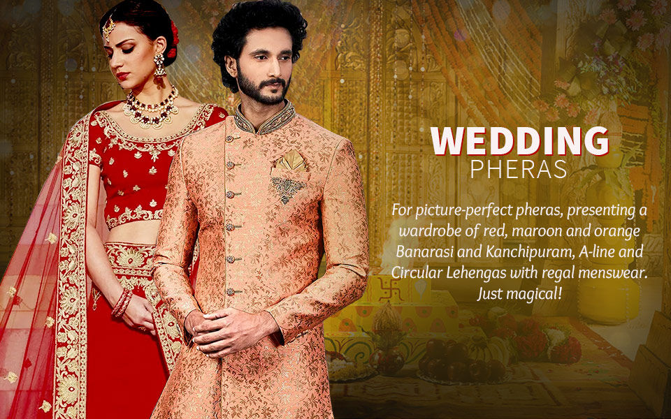 Ensembles for Indian Wedding Pheras:Silks, Zari,Statement Embroidery