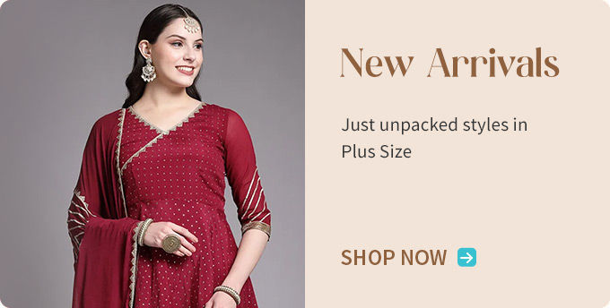 Plus Size Indian Clothing- Shop Salwar Suits, Lehengas, Blouses & More